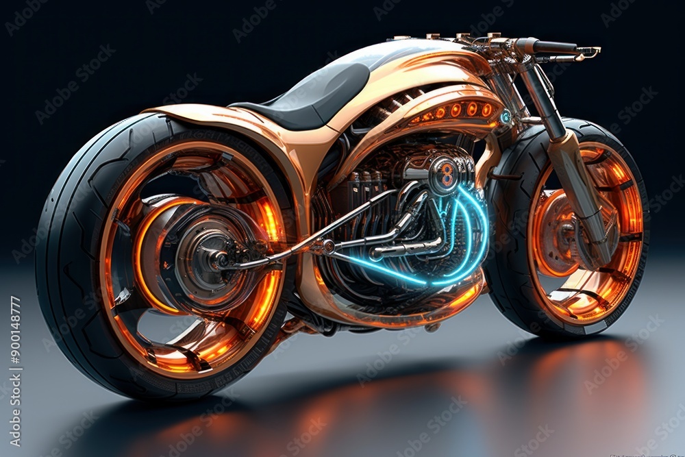 Futuristic Motorcycle, Cyberpunk Bike, Sci-Fi Motorcycle, High-Tech ...