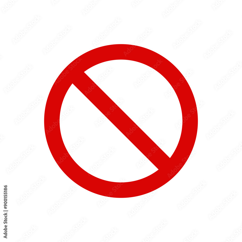 Icon symbol ban and forbidden. Circle sign stop entry and slash line ...