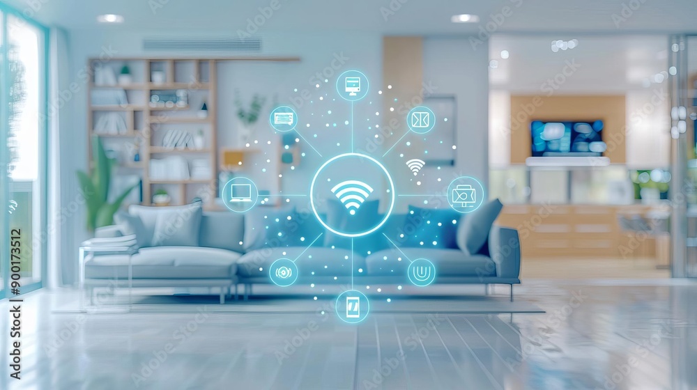 Network of interconnected smart devices in a modern home ...