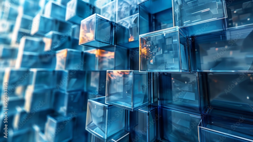 Geometric Cubes - Design a 3D background with interlocking transparent ...