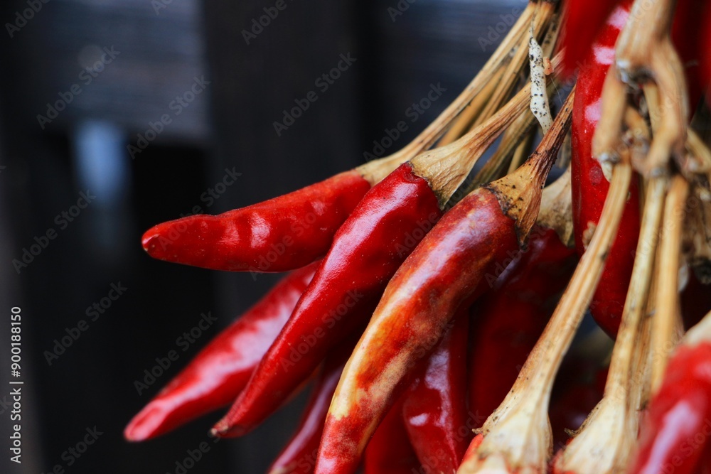 Red dried chilli bundle in a old village in Japan Stock Photo | Adobe Stock