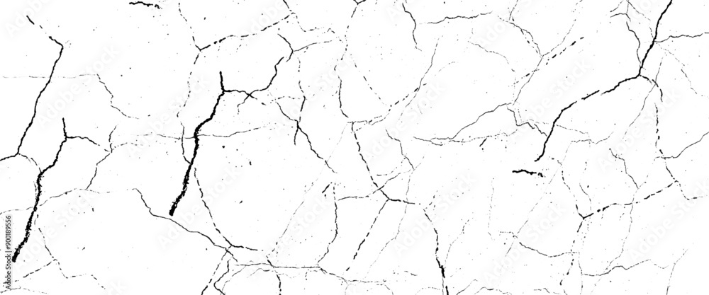 Vector realistic cracks on dry surface on transparent abstract ...