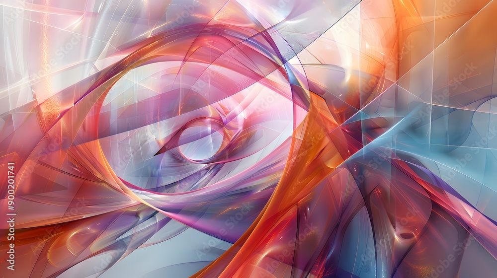 Generate a holo abstract 3D shapes composition representing the concept ...
