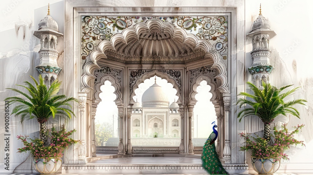 Traditional Jaipur architecture, Traditional Mughal pastel arch and ...