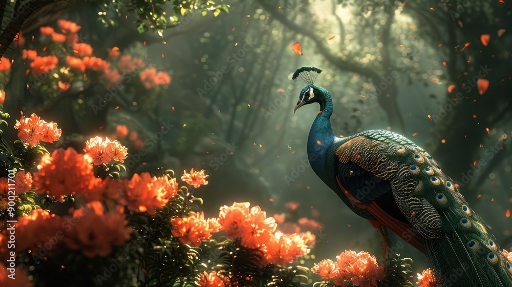 For wedding invitations with Moroccan decorative gardens with peacock ...