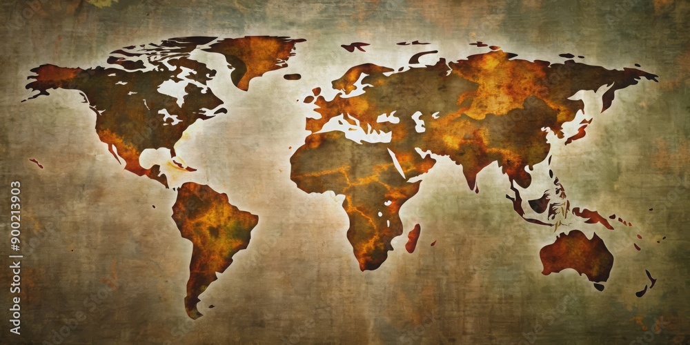 Abstract world map with war theme, world map, abstract, warfare ...