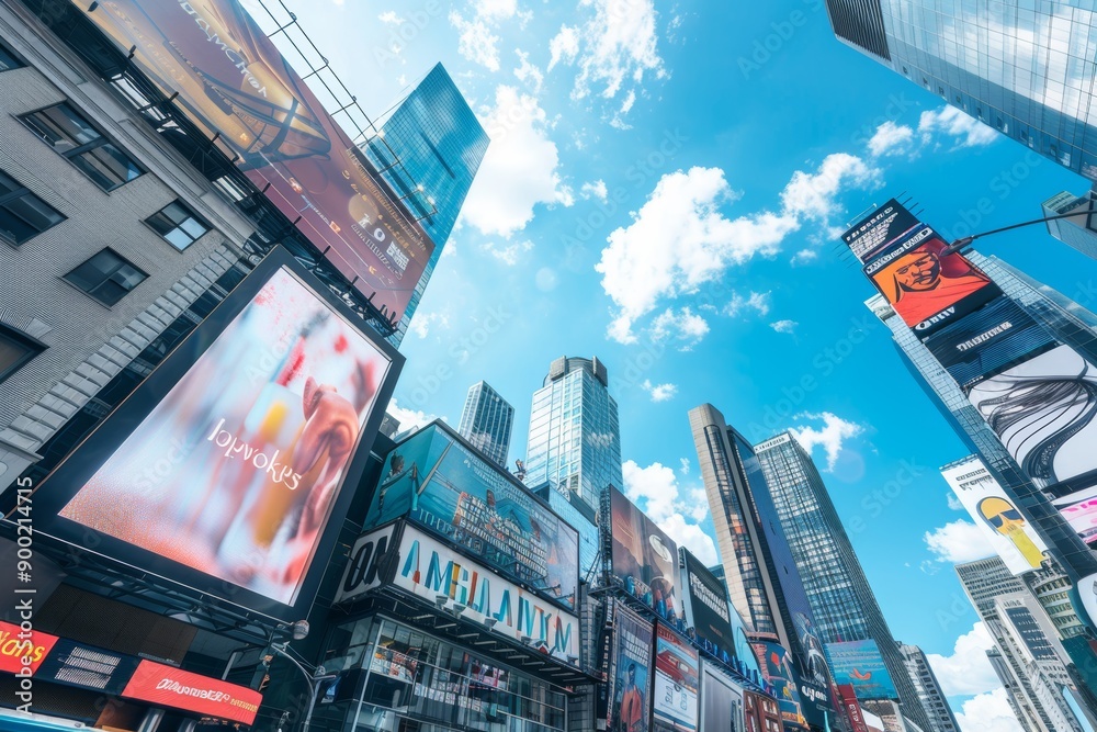 A vertical 9x16 sized billboard, A billboard on top of the building ...