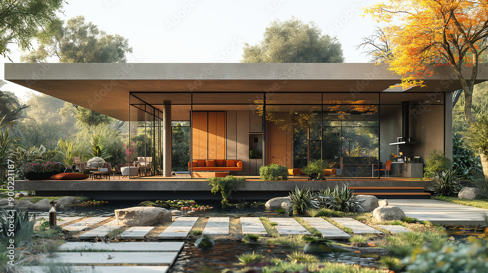 photorealistic hd high res ultra high quality front view morning modern ...