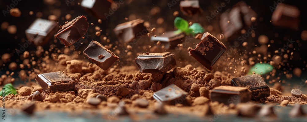 Breaking Chocolate Bars and Cocoa Powder, Great for Food Blogs and ...