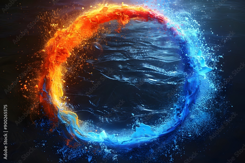 Dynamic Fusion of Water and Fire Elements in a Circular Flow for ...