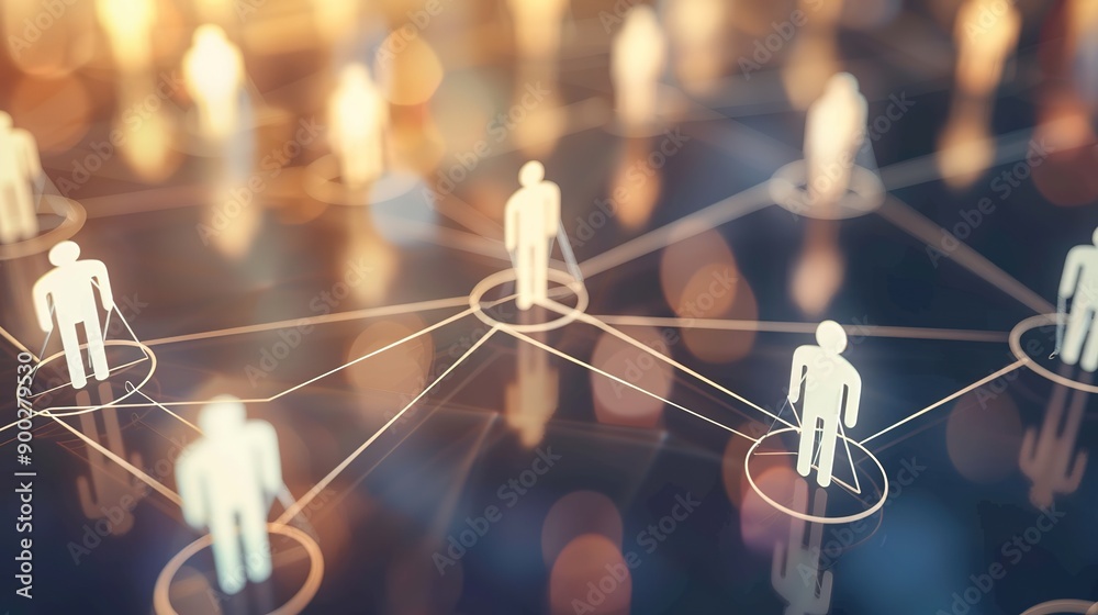 Interconnected Social Network: Icons of People in Circles Linked by ...