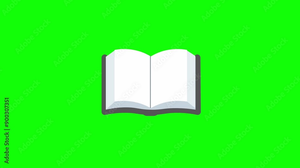 An open book flipping on green screen animation (Chroma key) Stock ...