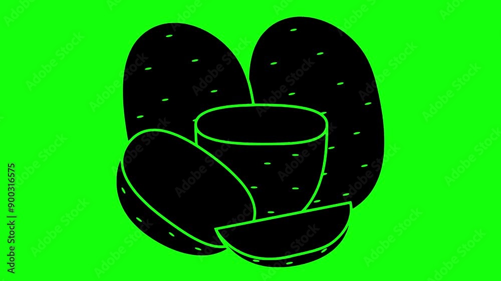 potato illustration video animation tree plant potato silhouette food ...