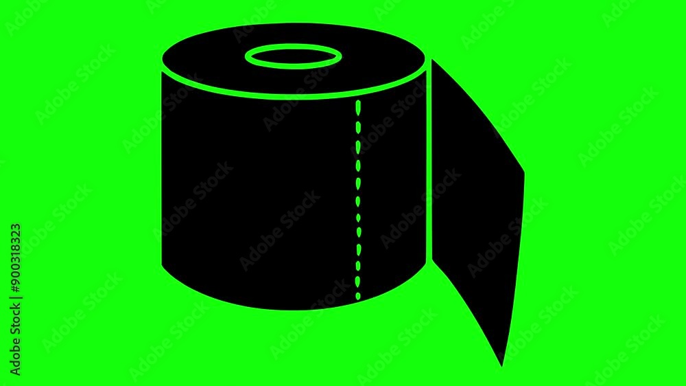 roll illustration video animation bathroom hygiene paper silhouette ...