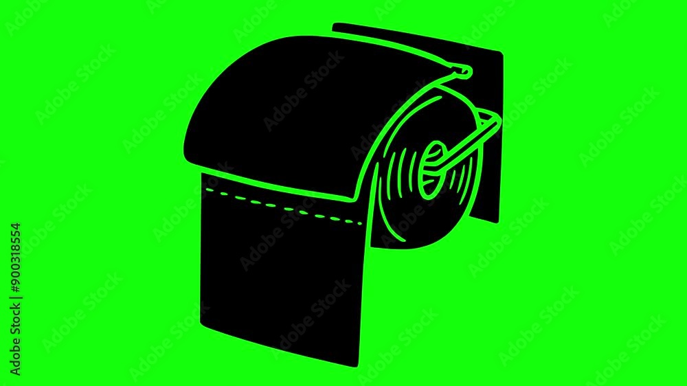 roll illustration video animation bathroom hygiene paper silhouette ...