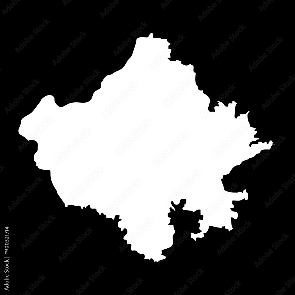 Rajasthan state map, administrative division of India. Vector ...