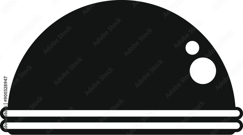 Simple, bold graphic icon of a dome shape with a flat base, suitable ...