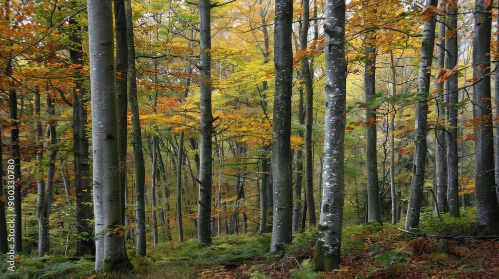 Beech (Fagus): Recognizable by smooth gray bark and broad leaves, beech ...