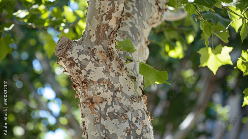 Plane (Platanus): Recognizable by their mottled bark and lobed leaves ...