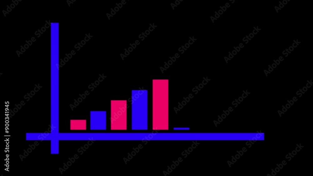 Business graph up to down arrow animation. Animation bar chart graph ...