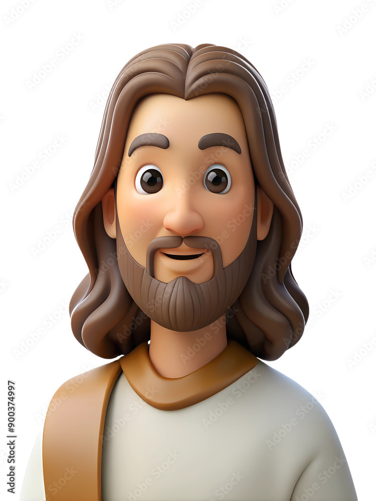 3D cartoon kids of Jesus Christ with transparent background ...