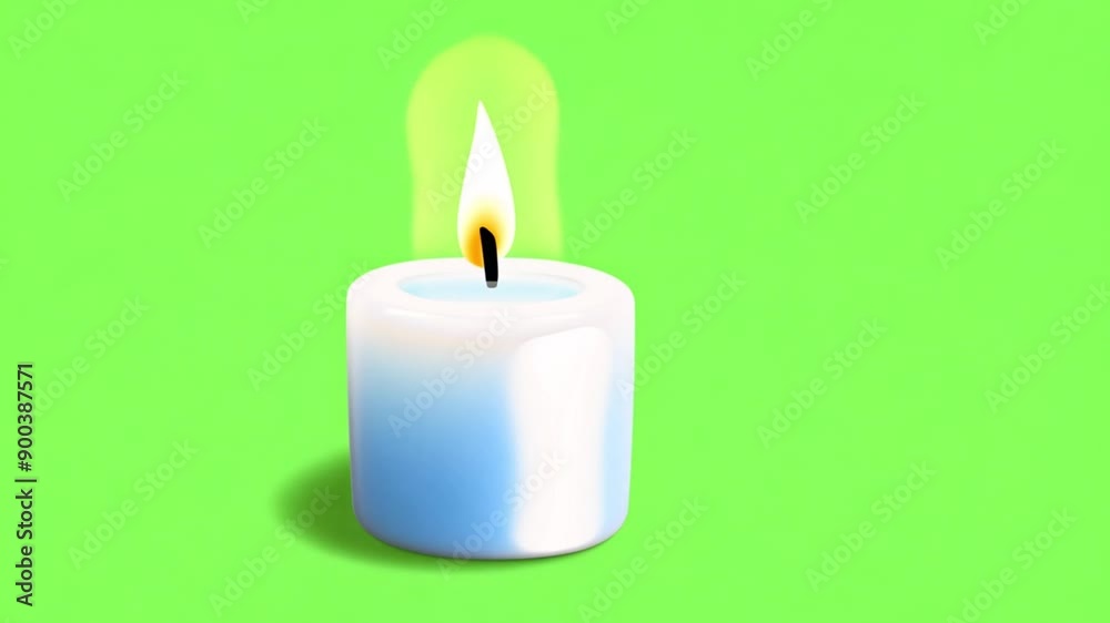 Burning candle animation on green screen. Candle Flame on green screen ...