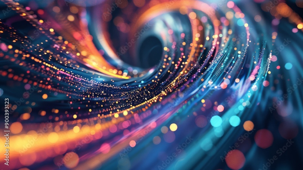 Colorful light trails background. Abstract vibrant light streaks ...