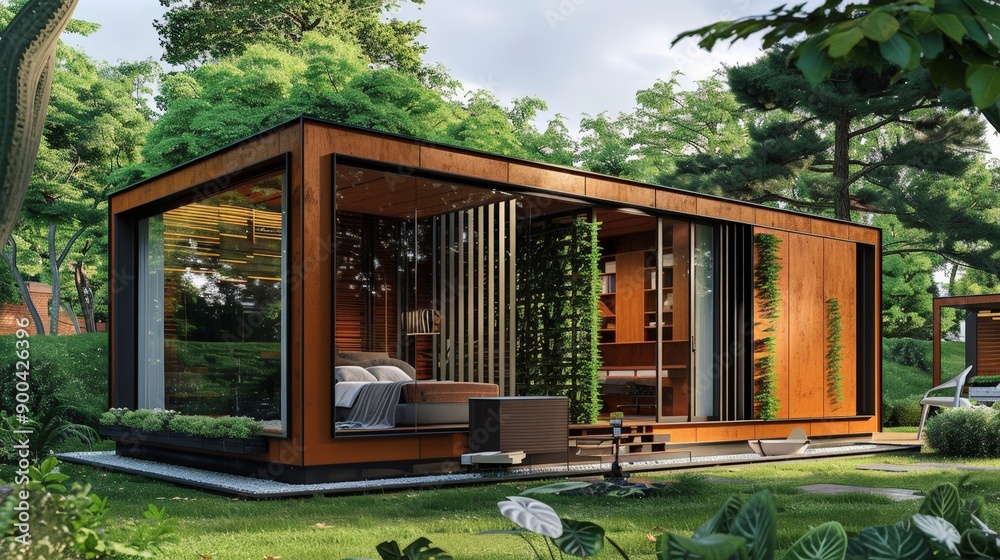 Describe the architectural ingenuity of a compact house design. Write ...