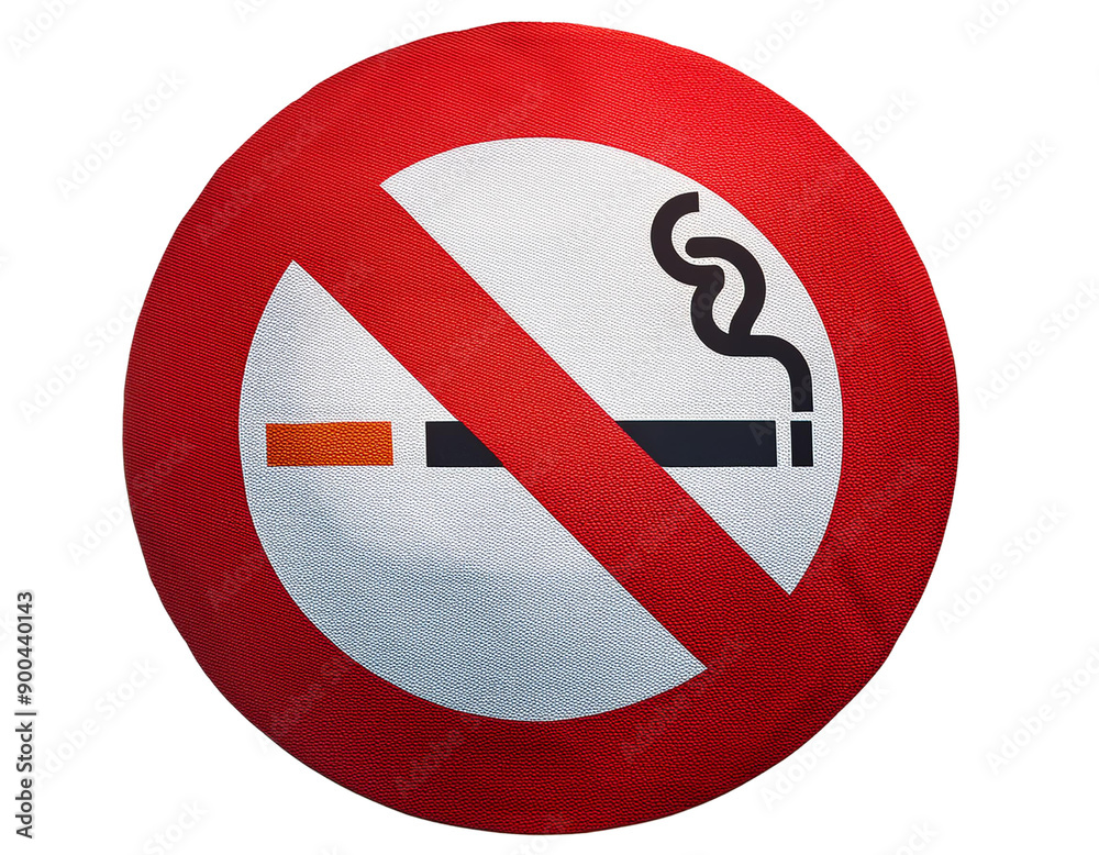 No smoking sign with a clear red circle and cigarette graphic ...