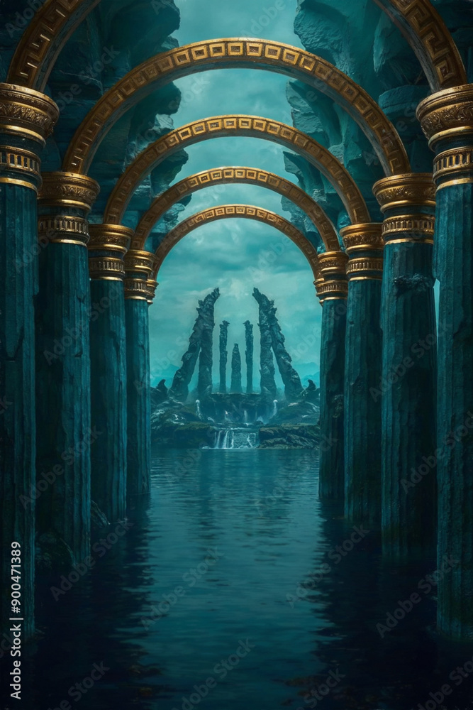 Atlantis: The Lost City with Ancient Architectural Marvels, Concentric ...