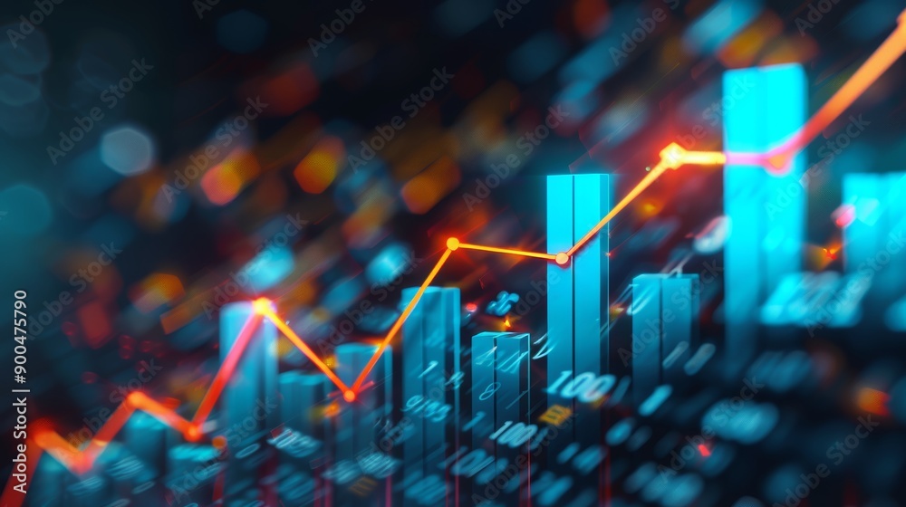 An arrow line chart for business development that helps a stable ...