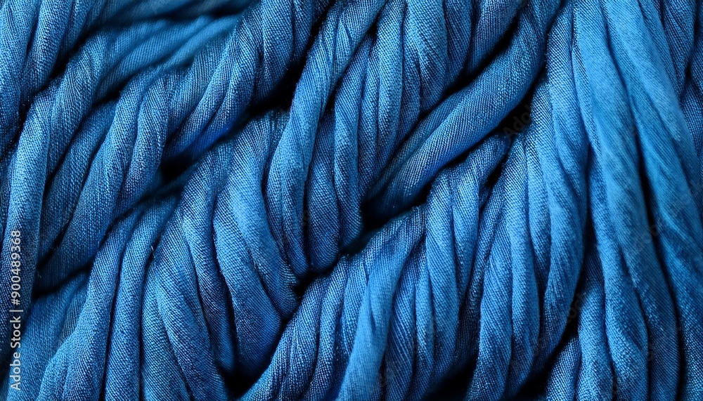 abstract fabric texture background close up picture of blue color thread macro image of textile ...