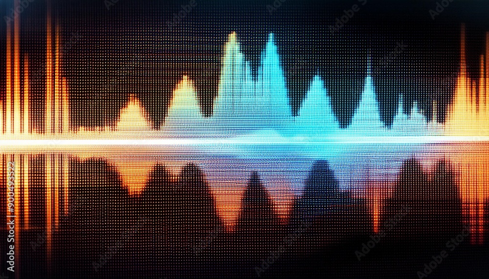 halftone pattern of audio waveform sound wave spectrum Stock Photo ...