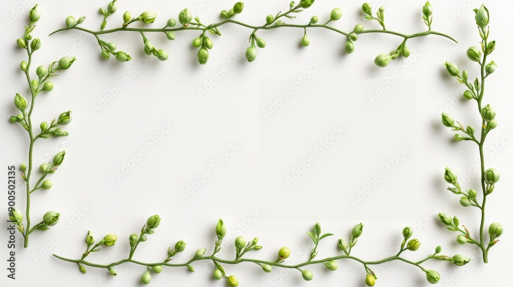 Frame is made from individual green flower clusters arranged in a ...
