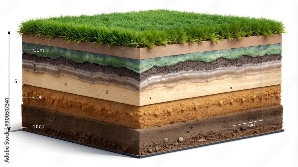 Soil layers with geological ground structure and materials outline ...