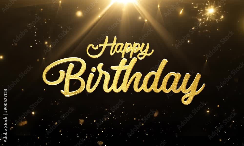 Golden Birthday Wishes: A celebratory backdrop of twinkling lights and ...