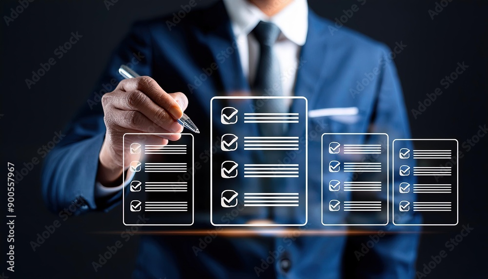 HR, Human resource concept. businessman signing an e-document online ...