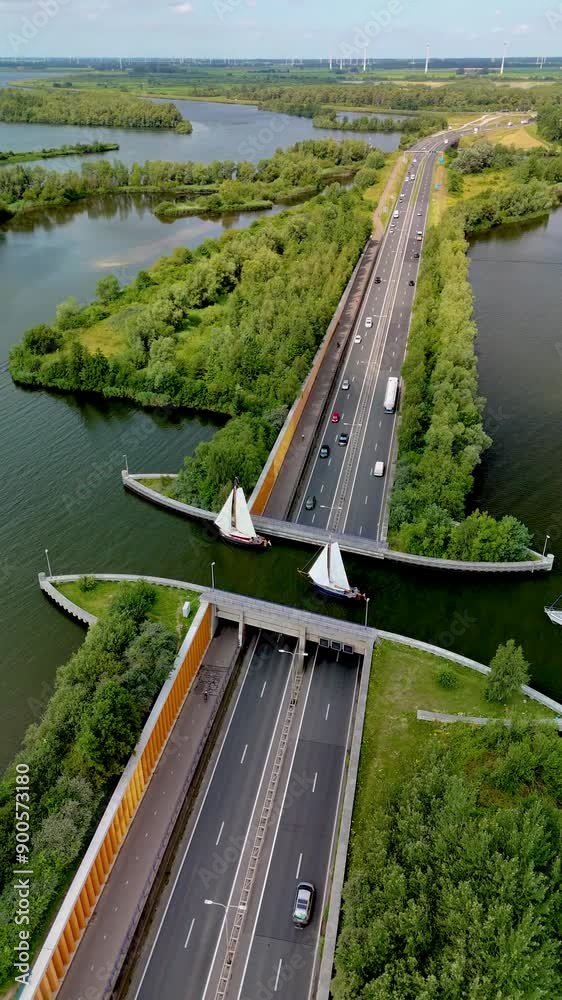 The Aqueduct Veluwemeer in the Netherlands is a remarkable structure ...