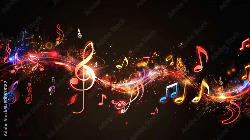 ภาพประกอบสต็อก International Strange Music Day. World Music Day. Abstract colorful music note ...