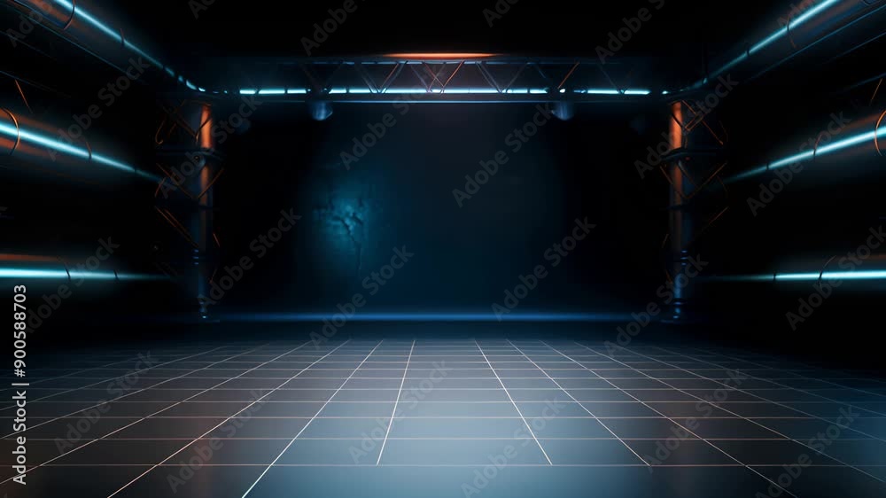 podium Futuristic showcase with platform for product displaying. Empty ...