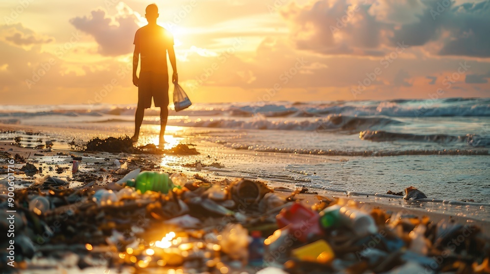 Save water. Volunteer pick up trash garbage at the beach and plastic ...
