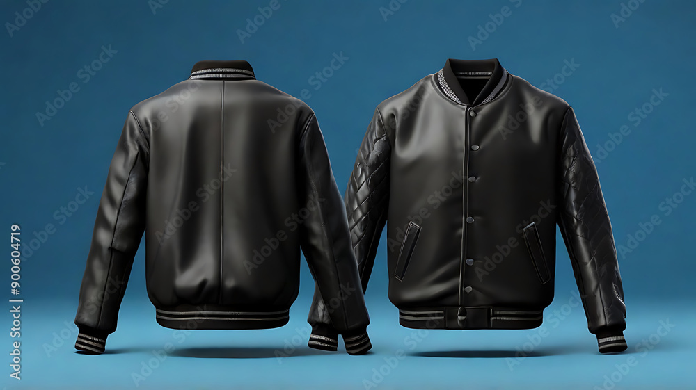 varsity jacket mockup in front, side and back view, jacket mockup, AI ...