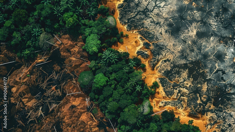 Deforestation in the Amazon rainforest reveals stark contrast between ...