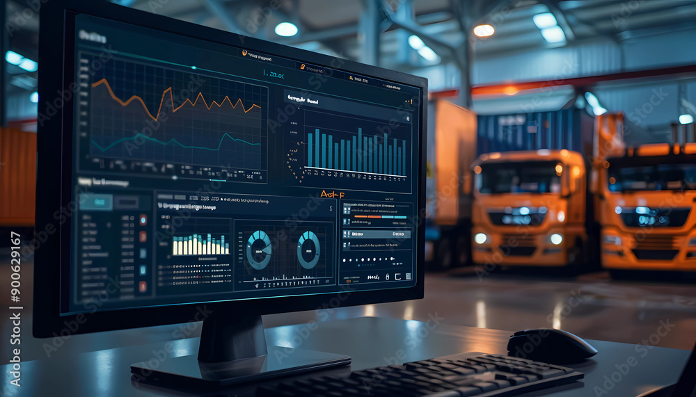 Advanced Logistics Control Dashboard, high-resolution digital dashboard ...