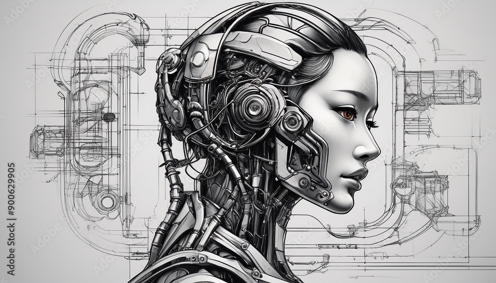Proportions in android human sketches. Stock Illustration | Adobe Stock Proportions in android human sketches. Stock Illustration | Adobe Stock