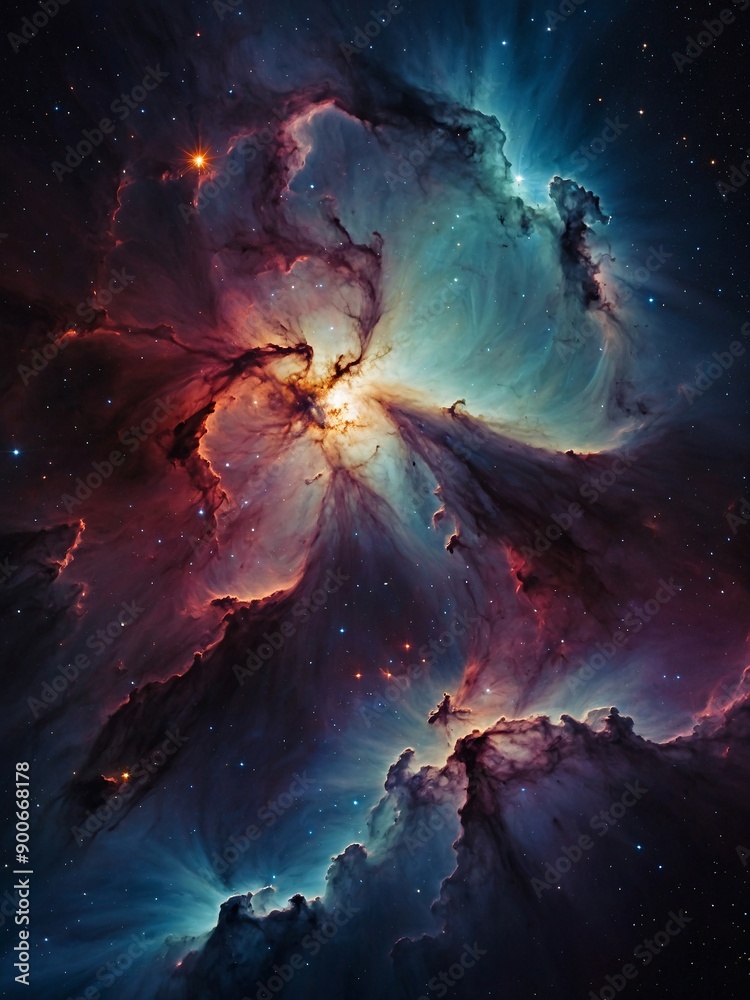 Wallpaper cosmic nebula Stunning deep space scene with vibrant star clusters - high contrast ...