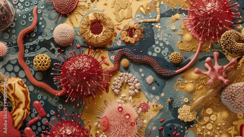 Detailed Diagram of the Human Immune System Illustrating HIV Impact for ...