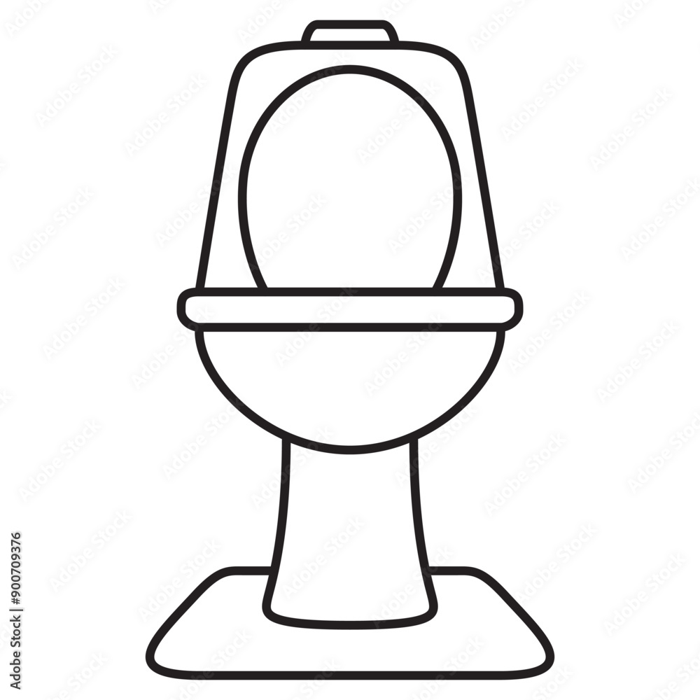 Toilet outline vector illustration..Ceramic toilet bowl from side view ...