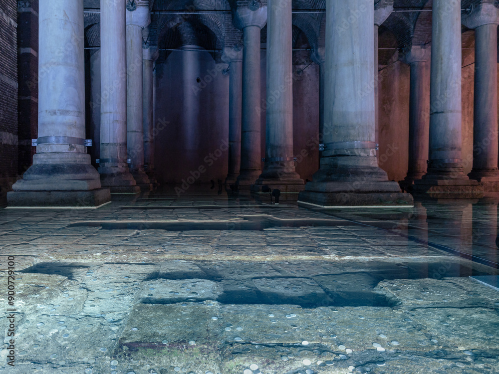 Basilica Cistern ancient Byzantine underground water reservoir with ...