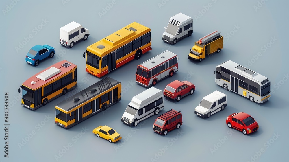 Comprehensive 3D Isometric City Transport Vehicles Collection for ...